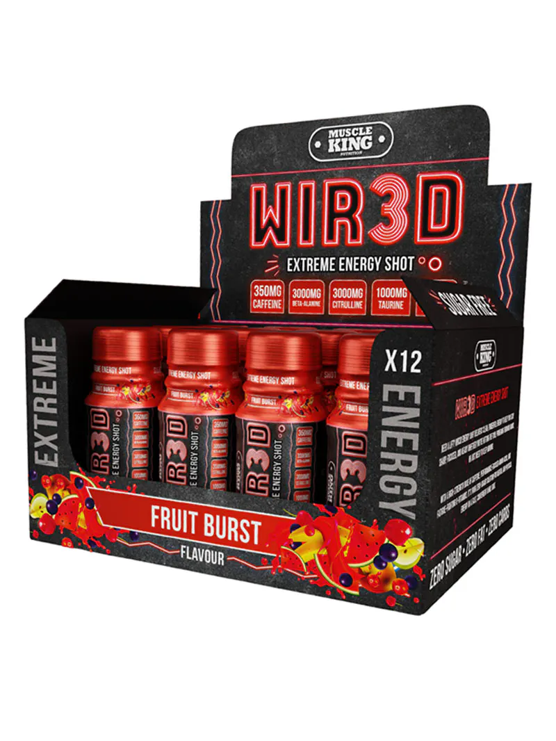 Muscle King Nutrition WIR3D Extreme Energy Shot - 12 x 65ml Shots